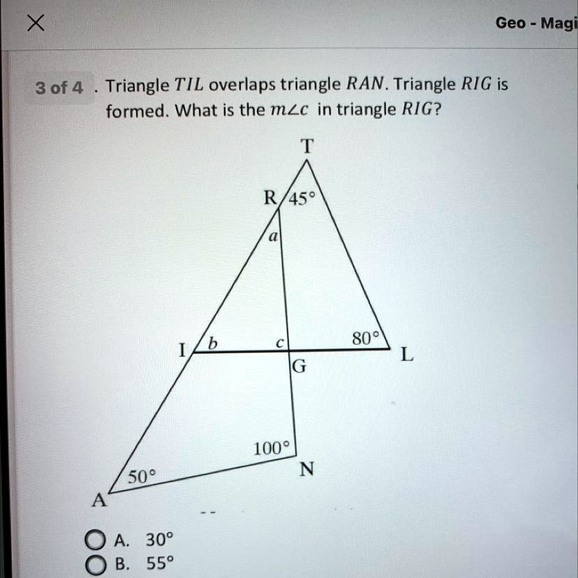 3 of 4. Triangle TIL overlaps triangle RAN. Triangle RIG is formed ...