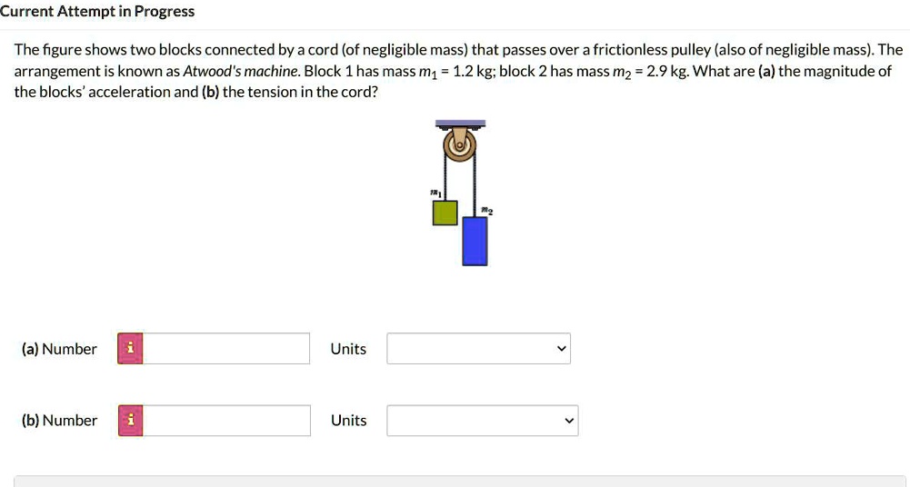 SOLVED: The figure shows two blocks connected by a cord (of negligible mass) that passes over a ...