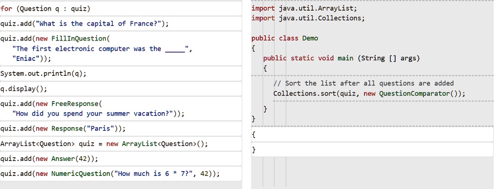 SOLVED: Texts: Using the Question class in this section and its ...