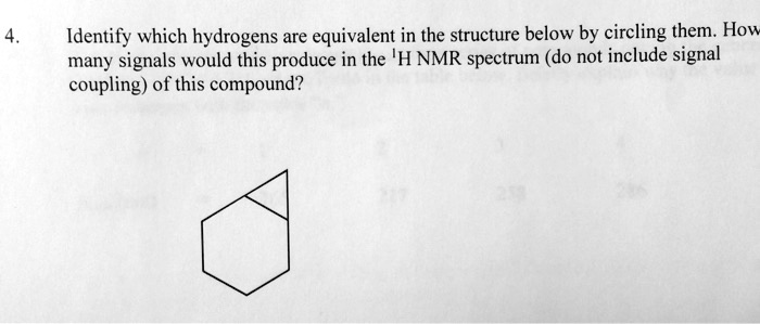 SOLVED: Identify which hydrogens are equivalent in the structure below ...