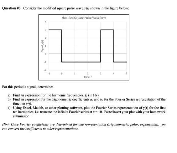 question 3 consider the modified square pulse wave y shown in the ...