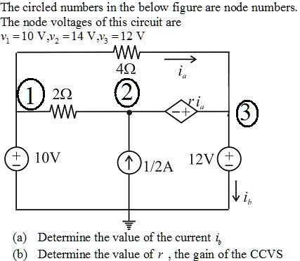 SOLVED: The circled numbers in the below figure are node numbers. The node voltages of this ...