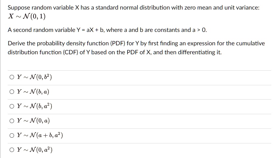 SOLVED: Suppose the random variable X has a standard normal distribution with a zero mean and ...
