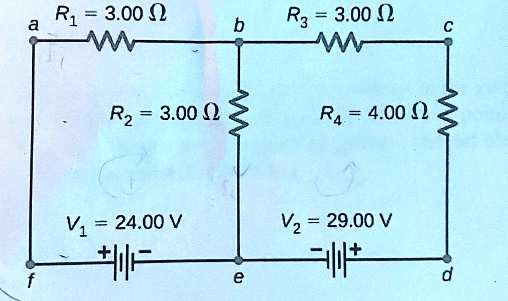 R? = 3.00 ? a b R? = 3.00 ? c R? = 3.00 ? R? = 4.00 ? f V? = 24.00 V ...
