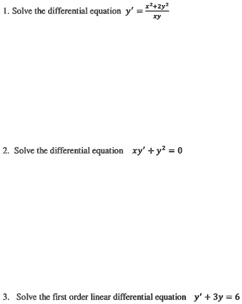 Solved L Solve The Differential Equation Y 2y2 2 Solve The