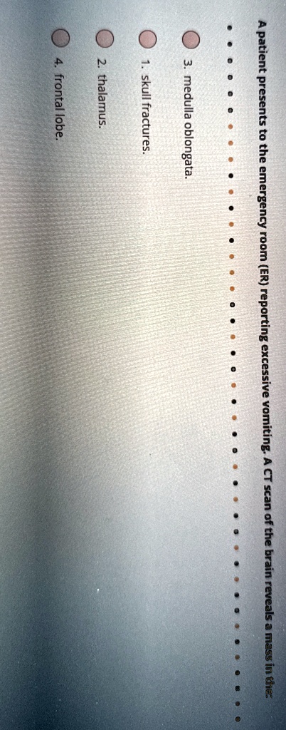 a patient presents to the emergency room er reporting excessive ...