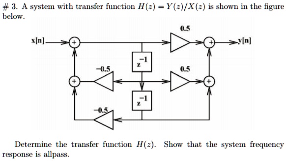 #3. A system with transfer function H(z) = Y(z)/X(z) is shown in the ...