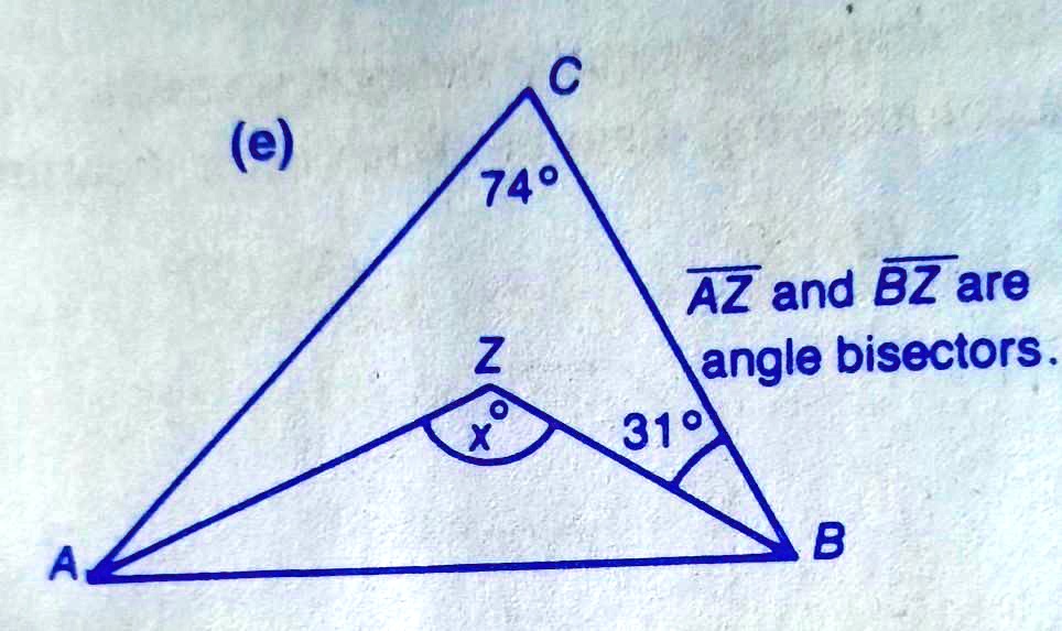 SOLVED: 'find the value of x angles of a polygon (e) AZ and BZ are ...