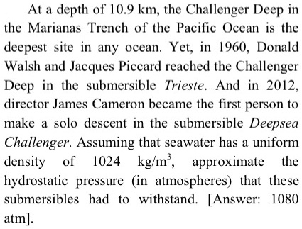 At a depth of 10.9 km, the Challenger Deep in the Marianas Trench of ...