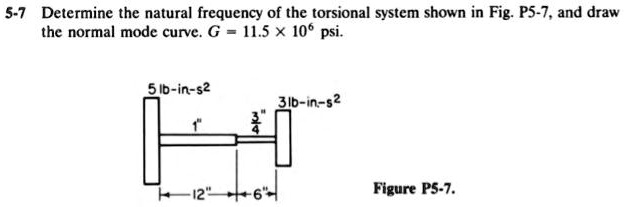 5-7 Determine the natural frequency of the torsional system shown in ...