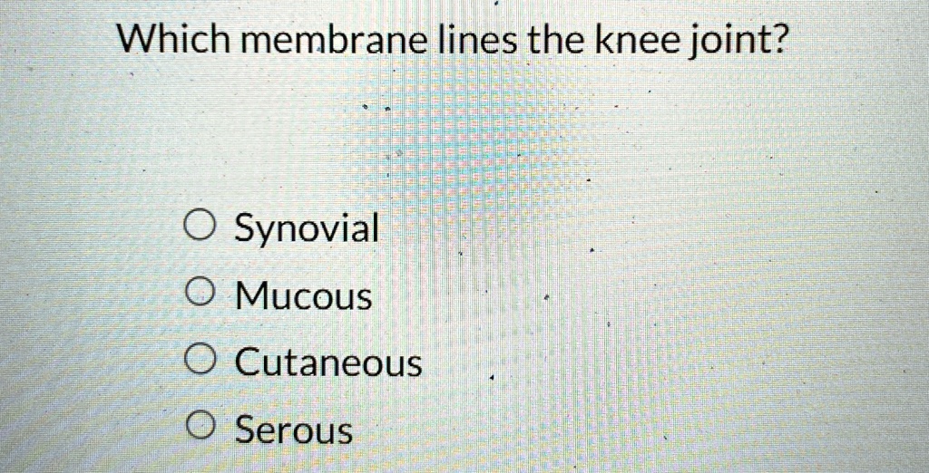 which membrane lines the knee joint synovial mucous cutaneous serous ...