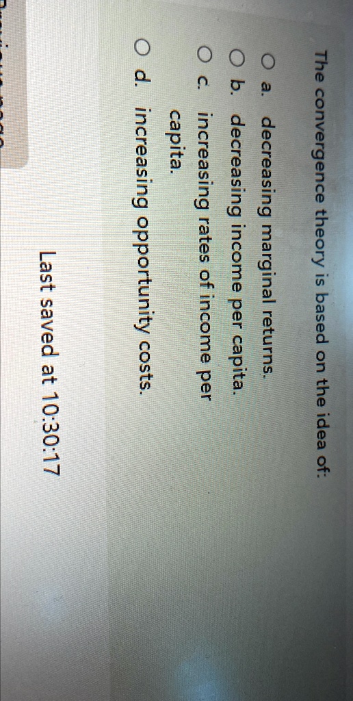 SOLVED: The convergence theory is based on the idea of: a. decreasing ...