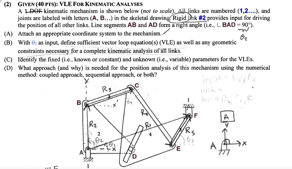 2 given 40 pts vle for kinematic analyses a ldof kinematic mechanism is ...