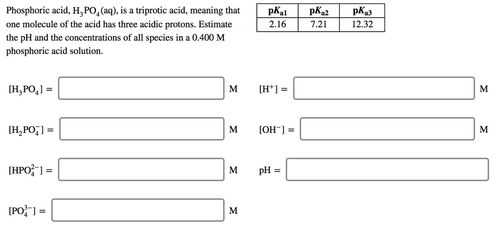 SOLVED: Phosphoric acid, HyPOa (aq), is a triprotic acid, meaning that one molecule of the acid ...