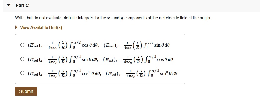 SOLVED: Part C Write but do not evaluate definite integrals for the ... SOLVED: Part C Write but do not evaluate definite integrals for the ...