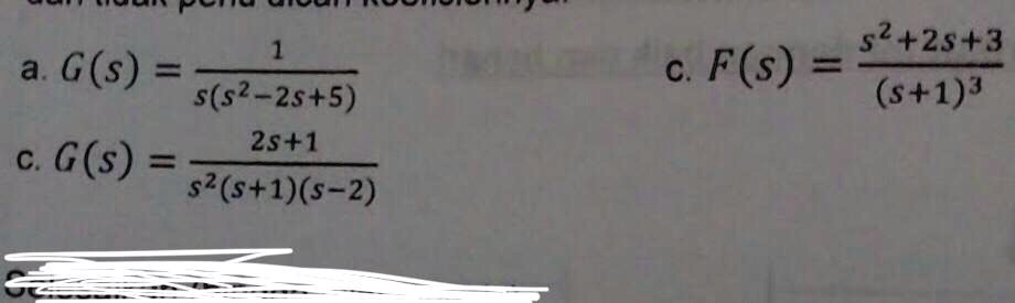 SOLVED: determine the inverse of the following Laplace transform using ...