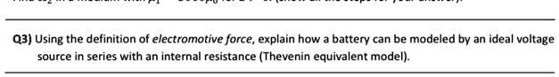 VIDEO solution: 03) Using the definition of electromotive force, explain how battery can be ...