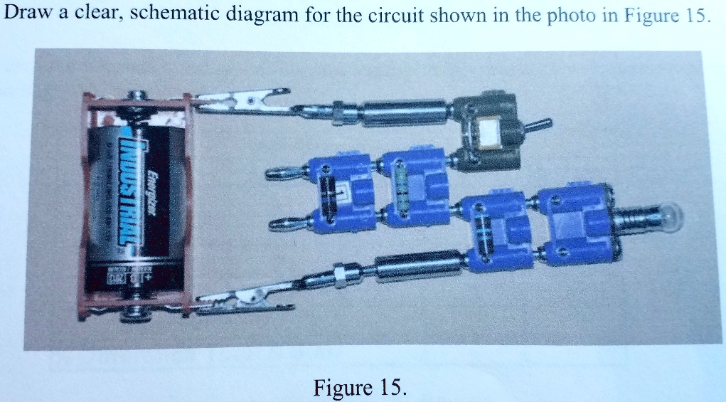 SOLVED: Draw a clear, schematic diagram for the circuit shown in the ... SOLVED: Draw a clear, schematic diagram for the circuit shown in the ...