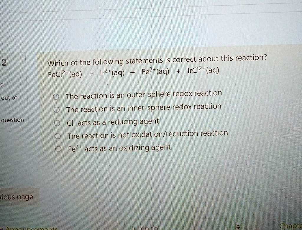 which of the following statements is correct about this reaction ...