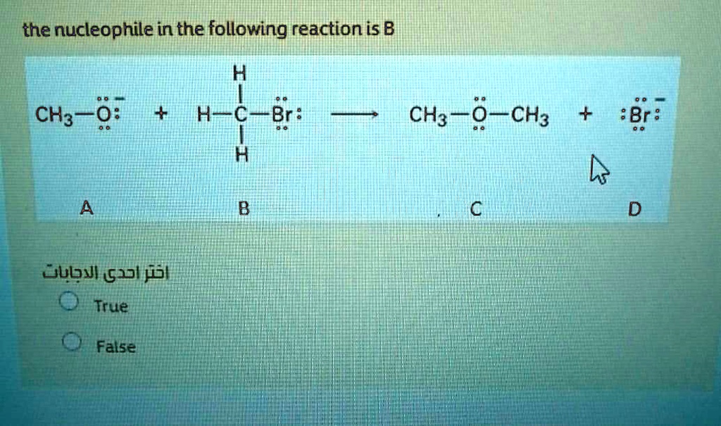 The nucleophile in the following reaction is b ch3o br a...