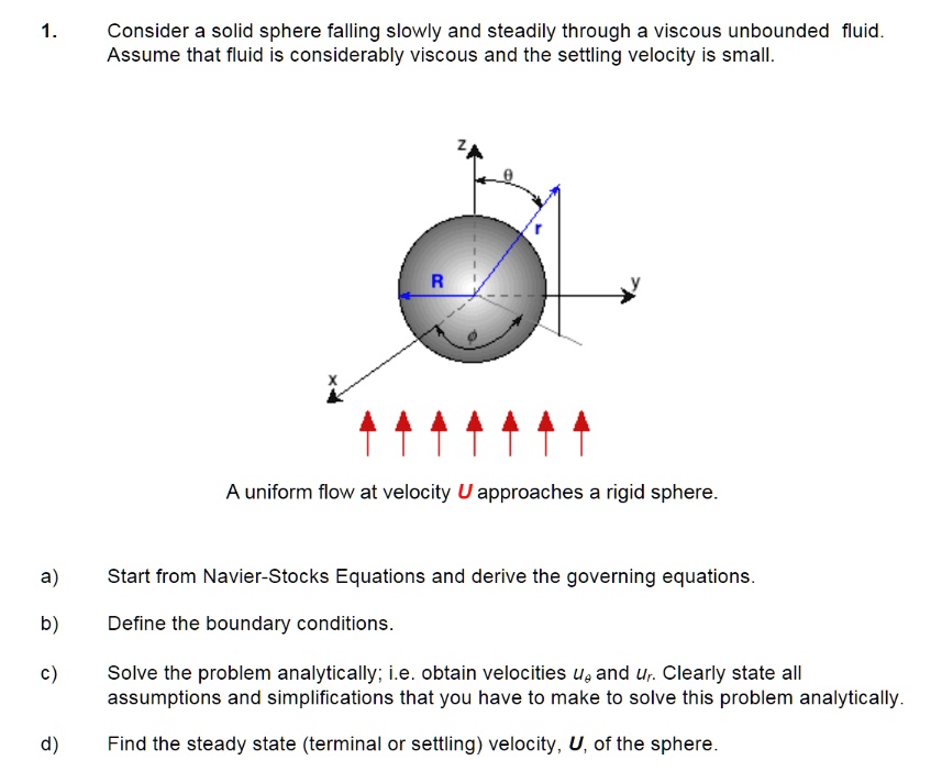 SOLVED: Consider a solid sphere falling slowly and steadily through a ...