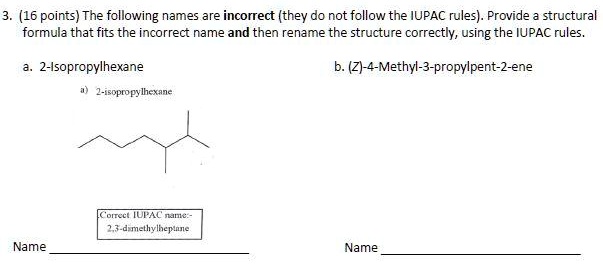 SOLVED:3. (16 points} The following names are incorrect Ithey do not ...