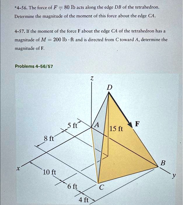 4 56 please 4 56the force of f80 lb acts along the edge db of the tetrahedron determine the ...