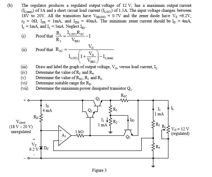 SOLVED: The regulator produces a regulated output voltage of 12 V, has a maximum output current ...