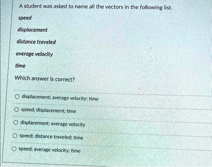 SOLVED: A student was asked to name all the vectors in the following ...