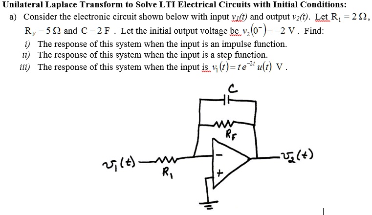 Unilateral Laplace Transform To Solve Lti Electrical Circuits With Initial Conditions A