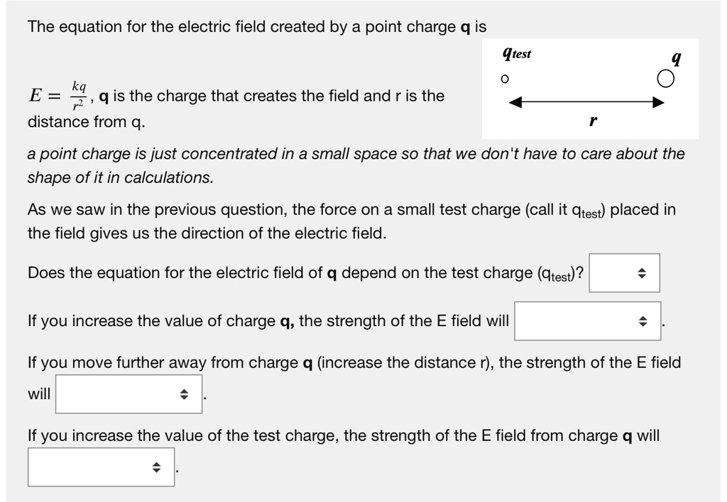 SOLVED: The equation for the electric field created by a point charge q ...