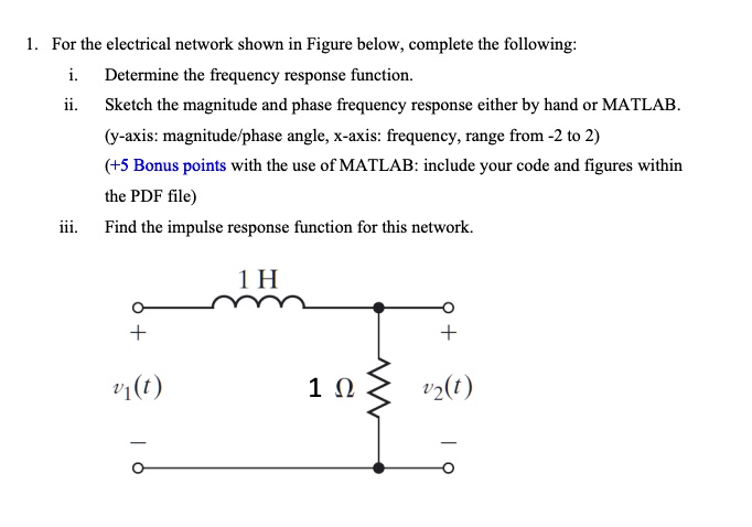 SOLVED: 1. For the electrical network shown in Figure below, complete the following: i ...