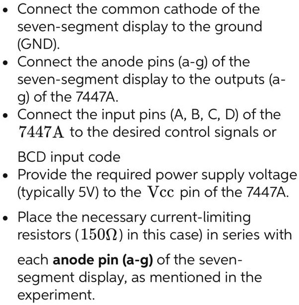 SOLVED: can you draw this circuit for me? Connect the common cathode of ...