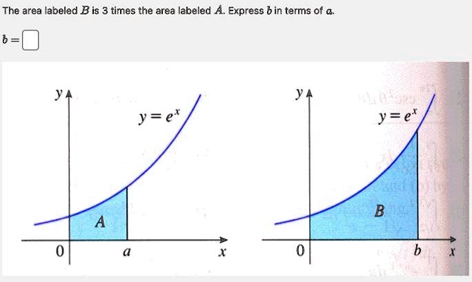 SOLVED: The area labeled B is 3 times the area labeled A.Express b in ...