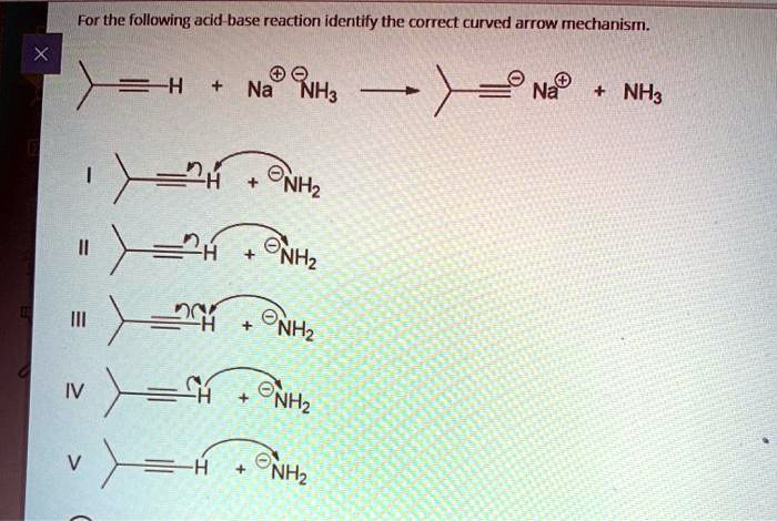 SOLVED: For the following acid base reaction identily the correct ...