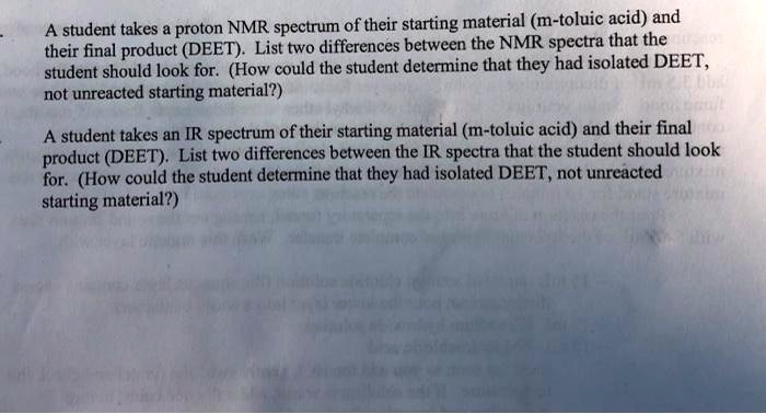 SOLVED: A student takes a proton NMR spectrum of their starting ...