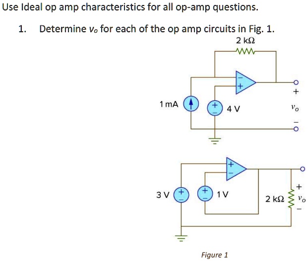 SOLVED: Use Ideal op amp characteristics for all op-amp questions. 1 ... SOLVED: Use Ideal op amp characteristics for all op-amp questions. 1 ...
