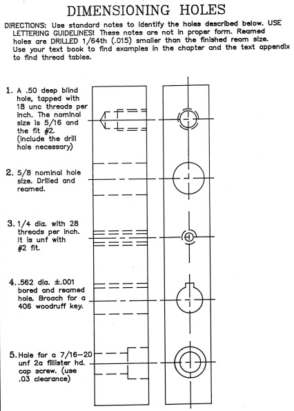 SOLVED: DIMENSIONING HOLES DIRECTIONS: Use standard notes to identify ...