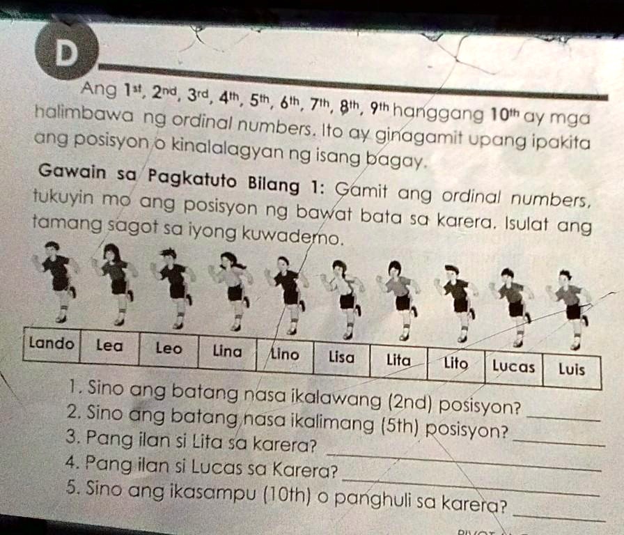 SOLVED: D Ang 1st, 2nd, 3rd, 41, 57, 61, 711, 81, 9ın hanggang 10 hay ...