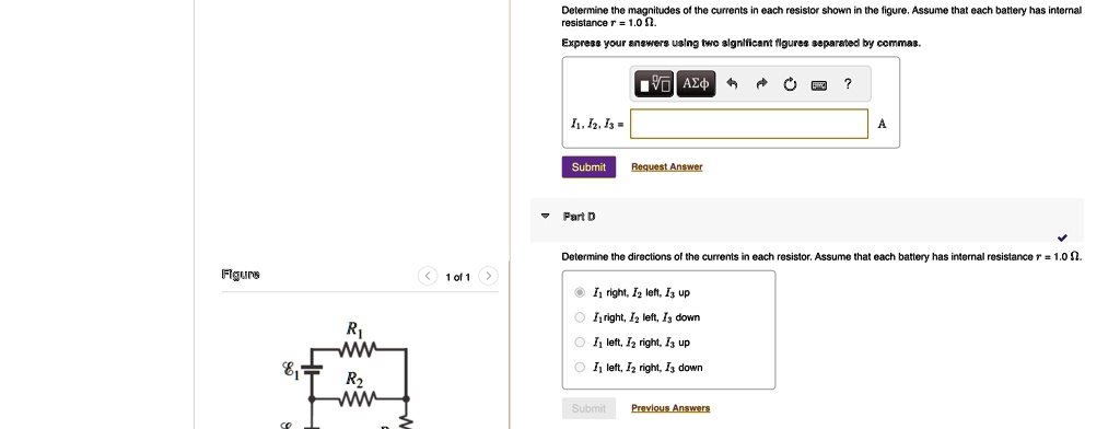 SOLVED: Texts: Determine the magnitudes of the currents in each resistor shown in the figure ...
