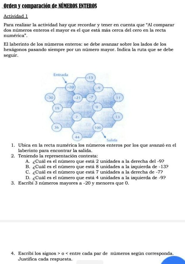 SOLVED: me ayudan?doy corona Orden y comparación de NÚMEROS ENTEROS ...