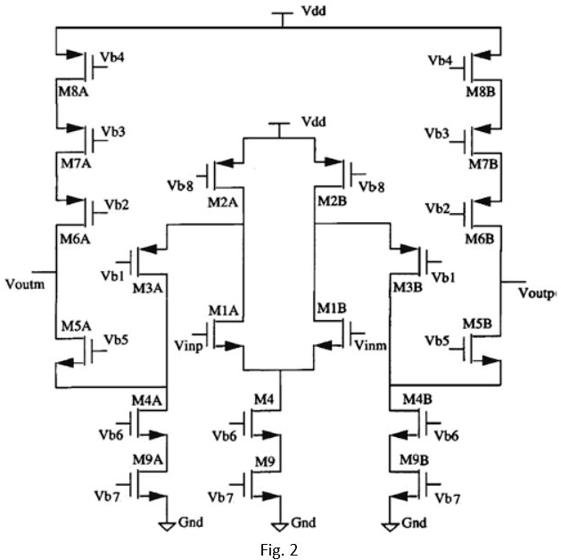 M8A Vb4 ? Vb3 M7A Vdd Vdd Vb4 M8B Vb3 M7B Vb8 Vb8 Vb2 M2A M2B Vb2 M6A M6B Vbl Vbl Voutm M3A M3B ...