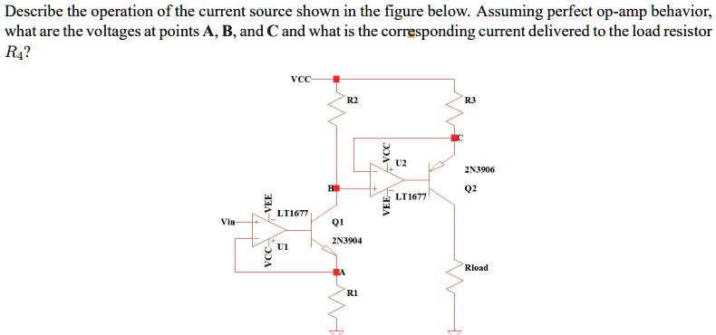 SOLVED: Describe the operation of the current source shown in the figure below. Assuming perfect ...