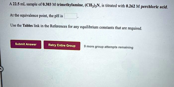 4225 ml sample of 0303 m trimethylamine chn is titrated with 0262 m ...