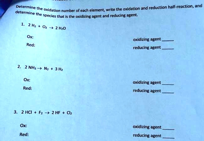 Solved Determine The Oxidation Each Element Write The Oxidation