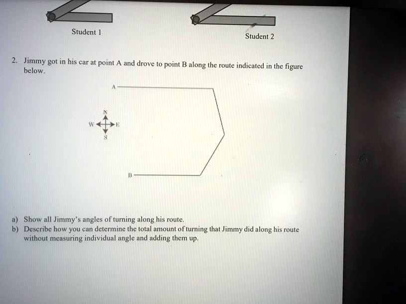 SOLVED: Student Jimmy got in his car at point A and drove to point B ...
