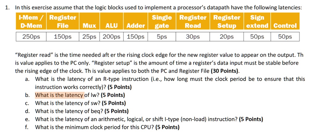 1 In This Exercise Assume That The Logic Blocks Used To Implement A 7507