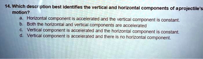 14. Which description best identifies the vertical and horizontal ...