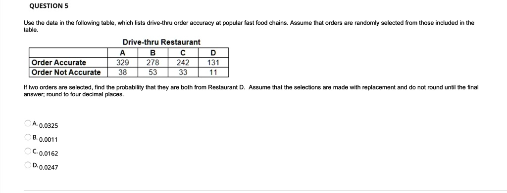 Solved Question 5 Use The Data In The Following Table Which Lists 2943
