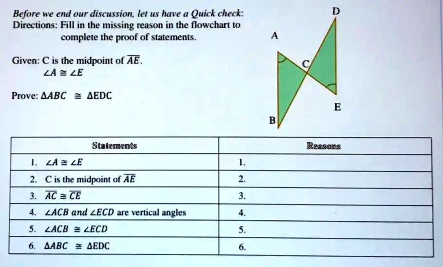 SOLVED: Before we end our discussion, let us have a quick check: Directions: Fill in the missing ...